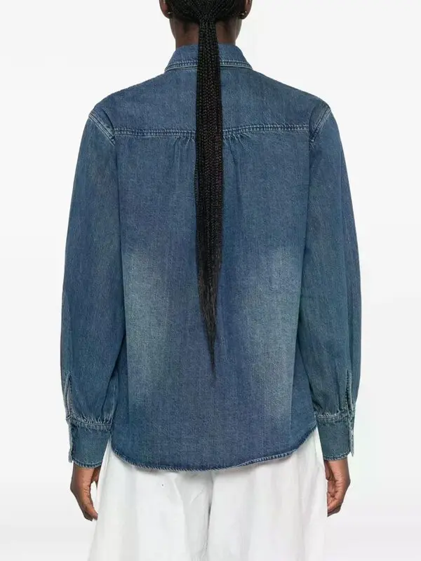 I BLUES Crystal-embellished Denim Shirt