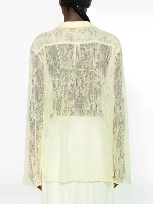 Oseree Lace-knit Button-up Shirt
