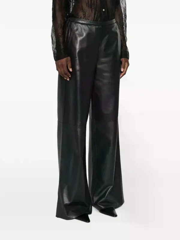 FORTE_FORTE Wide-leg Leather Trousers