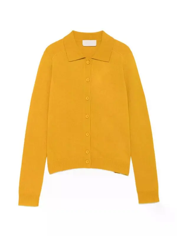 I BLUES Button-up Collared Cardigan - Yellow