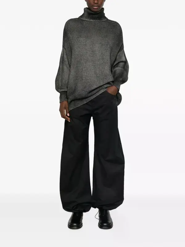 Avant Toi Ribbed Roll-neck Sweater - Grey
