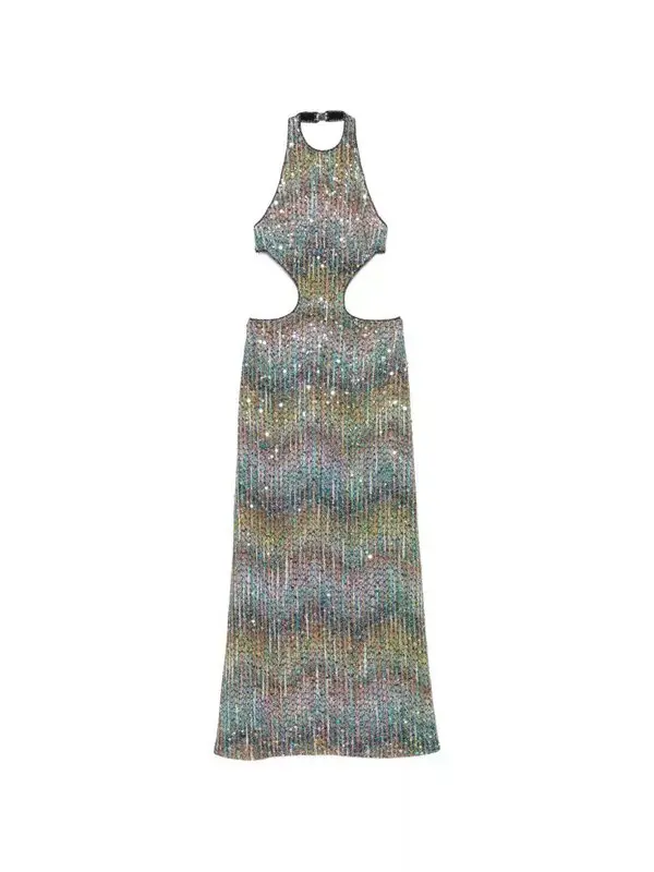 Missoni Sequin-embellished Cut-out Maxi Dress - Grey