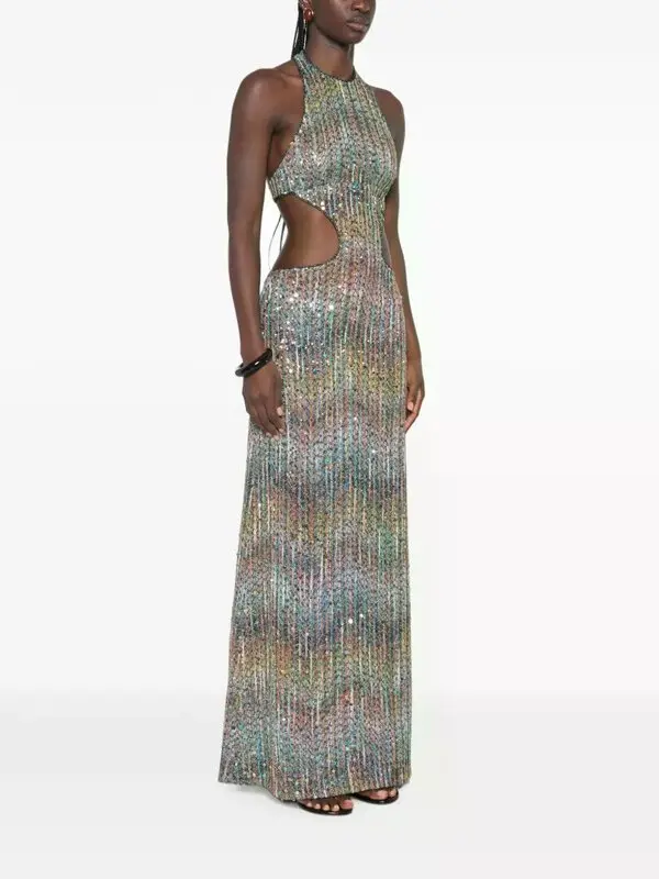 Missoni Sequin-embellished Cut-out Maxi Dress - Grey