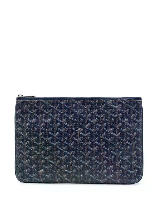 Goyard Coated Canvas Senat Mm Clutch Bag - Blue