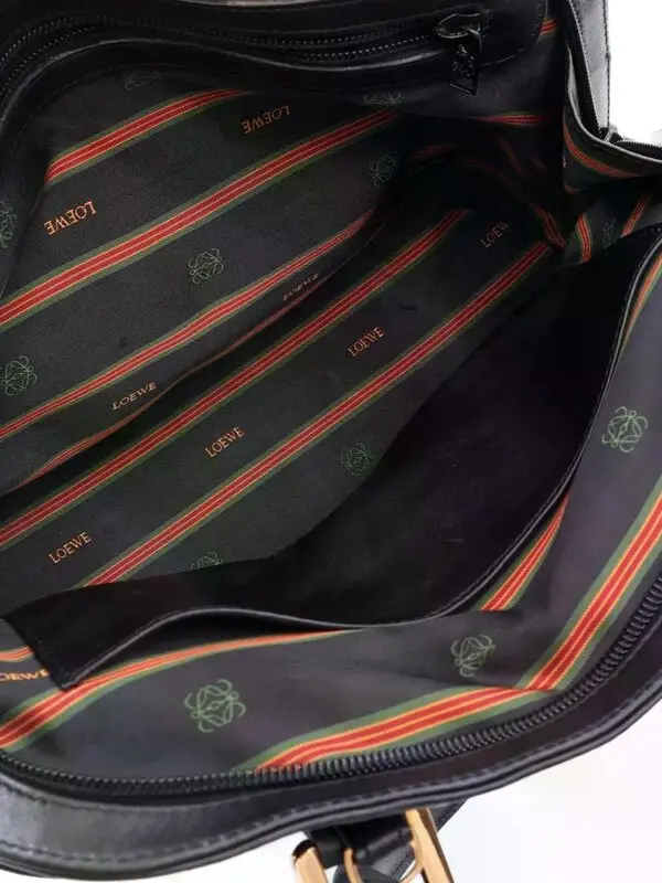 Loewe 2010s Anagram Leather Tote Bag - Black
