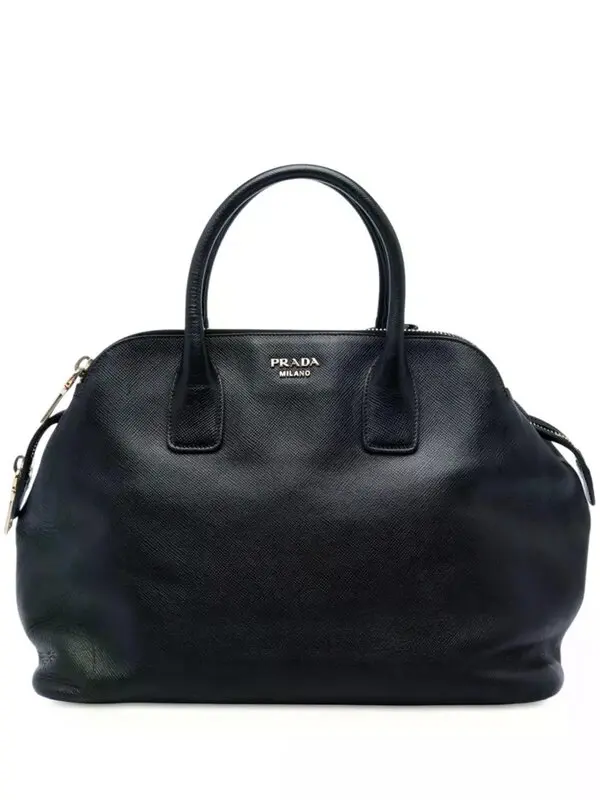 Prada Saffiano Cuir Triple Zip Dome Top Handle Bag