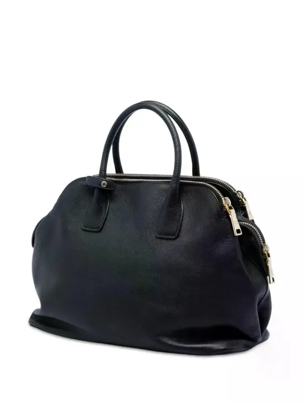 Prada Saffiano Cuir Triple Zip Dome Top Handle Bag