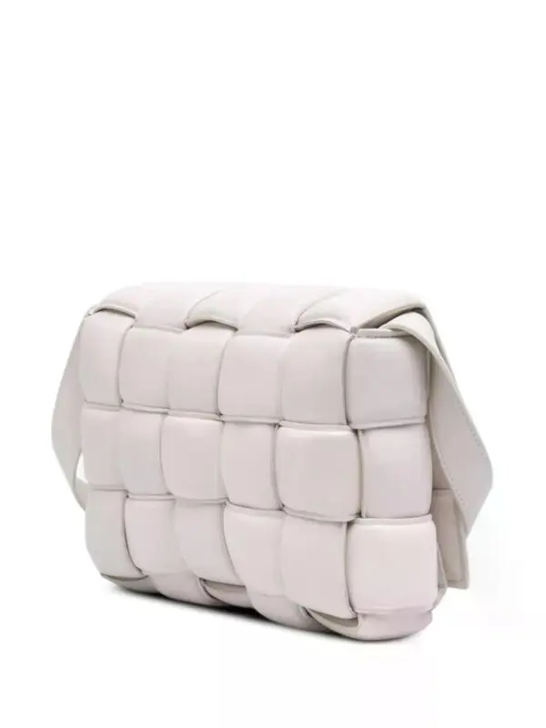 Bottega Veneta Nappa Intrecciato Padded Cassette Cross Body Bag - White