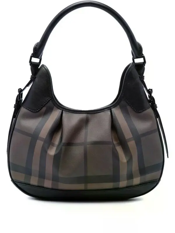 Burberry 2000-2017 Smoke Check Coated Canvas Brooklyn Hobo Bag