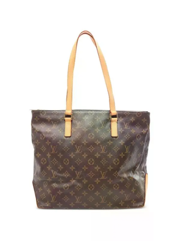 LOUIS VUITTON 2004 Cabas Mezzo Monogram Tote Bag - Brown