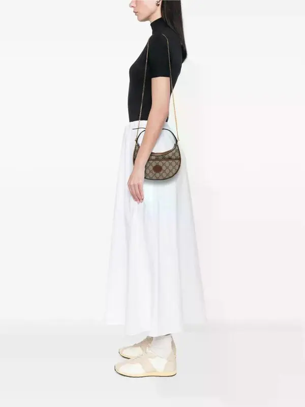 Gucci Mini Gg Supreme Half Moon Satchel