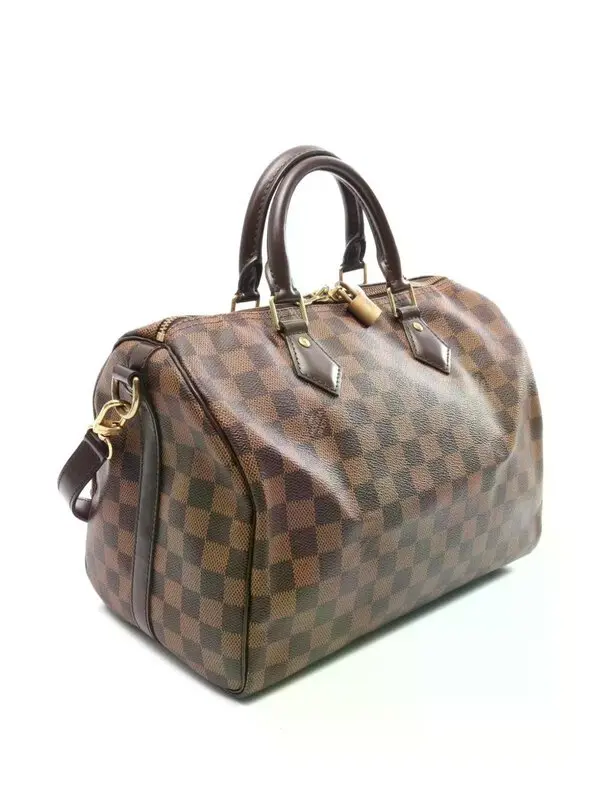 LOUIS VUITTON Speedy Bandoulière Damier Ebène Tote Bag - Brown