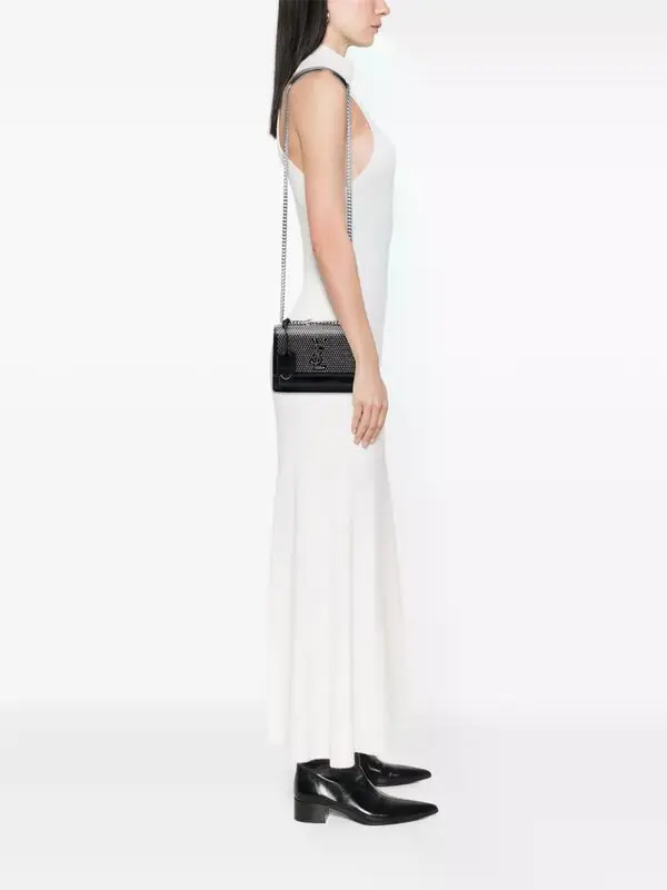 Saint Laurent Studded Calfskin Monogram Sunset Crossbody Bag