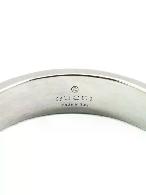 Gucci 18k White Gold Icon Motif Band Ring