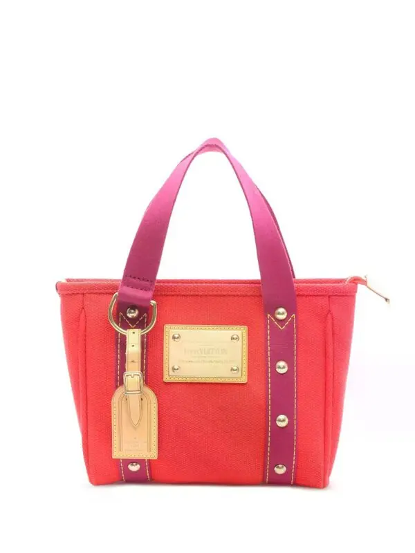 LOUIS VUITTON 2005 Pm Antigua Cabas Tote Bag - Red