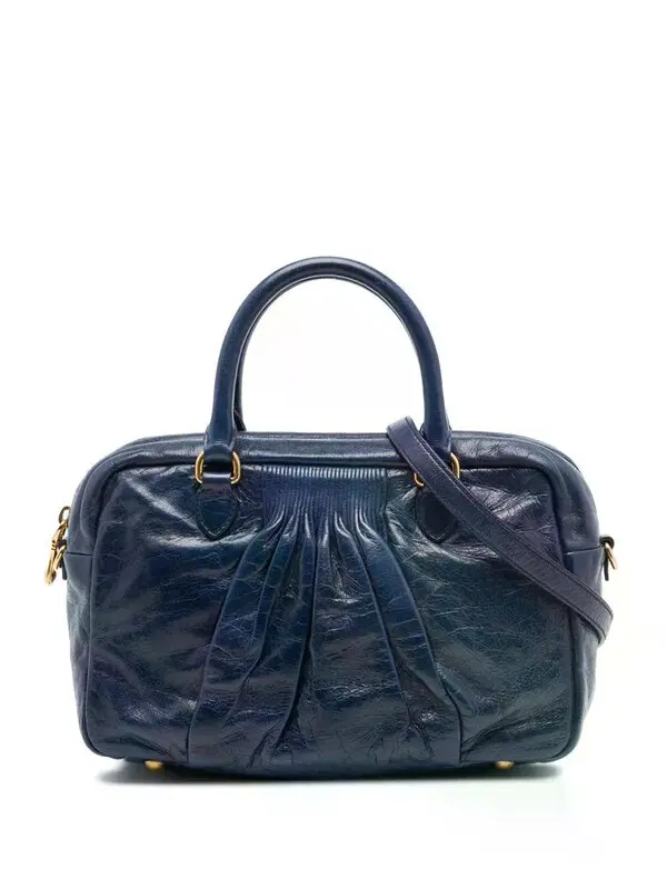 Miu Miu Vitello Lux Pleated Satchel