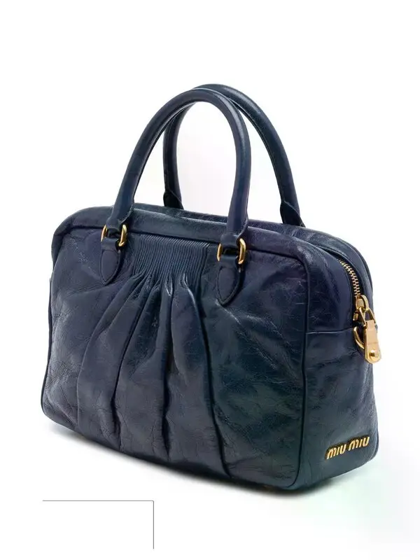 Miu Miu Vitello Lux Pleated Satchel