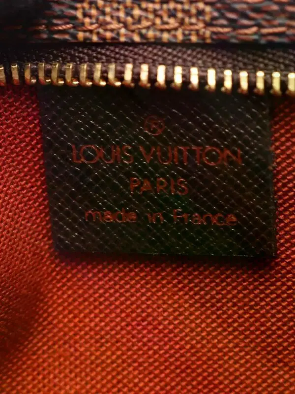 LOUIS VUITTON Damier Ebene Canvas Leather Trimmed Tote Bag - Brown