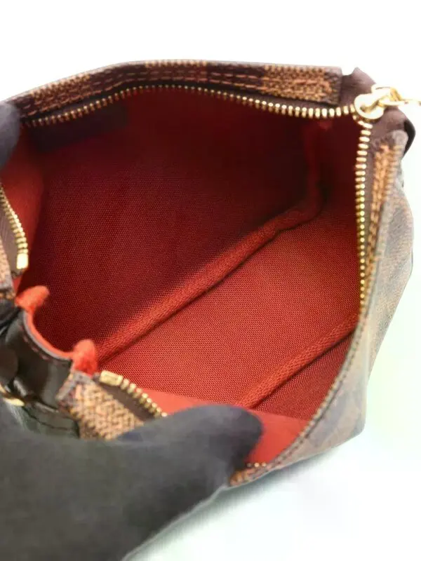 LOUIS VUITTON Damier Ebene Canvas Leather Trimmed Tote Bag - Brown