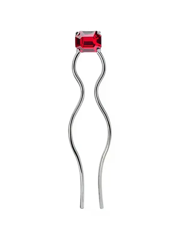 MAISON MICHEL Shelbie Crystal-embellished Hair Pin - Red
