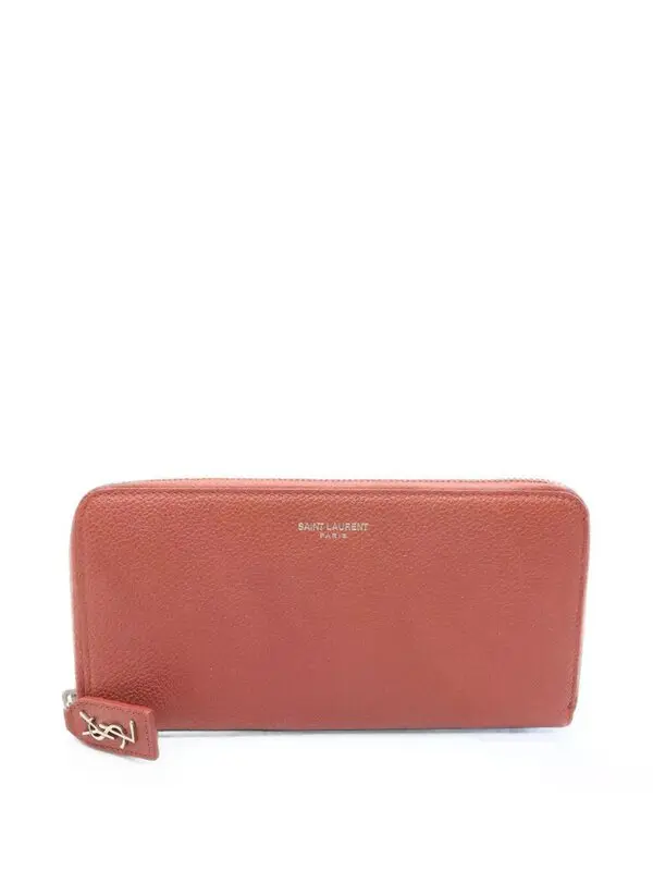 Saint Laurent 2010s Liv Gauche Zip-around Wallet - Brown