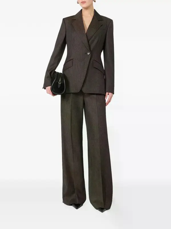 Max Mara Wool Pressed Crease Wide-leg Trousers