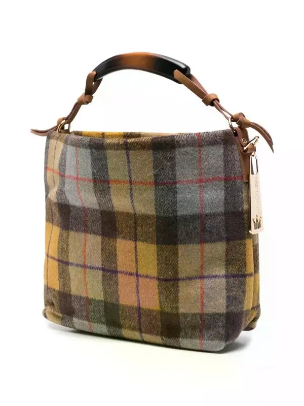 LA MILANESA Tartan Check Tote Bag - Yellow
