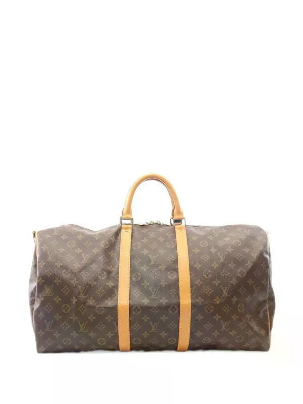 LOUIS VUITTON 55 Keepall Bandoulière Monogram Canvas Holdall - Brown