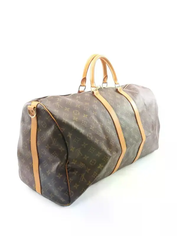 LOUIS VUITTON 55 Keepall Bandoulière Monogram Canvas Holdall - Brown