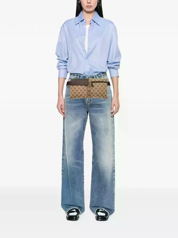 Gucci 2000-2015 Gg Canvas Double Pocket Belt Bag