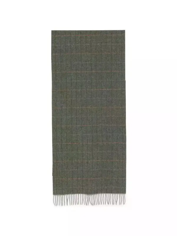 GRAN SASSO Herringbone-check Scarf - Green