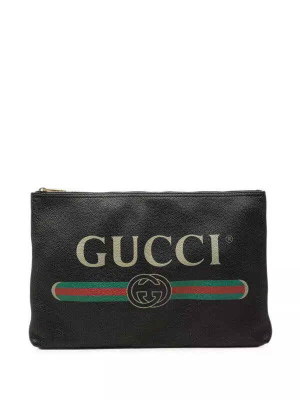 Gucci 2016-2026 Leather Logo Clutch Bag