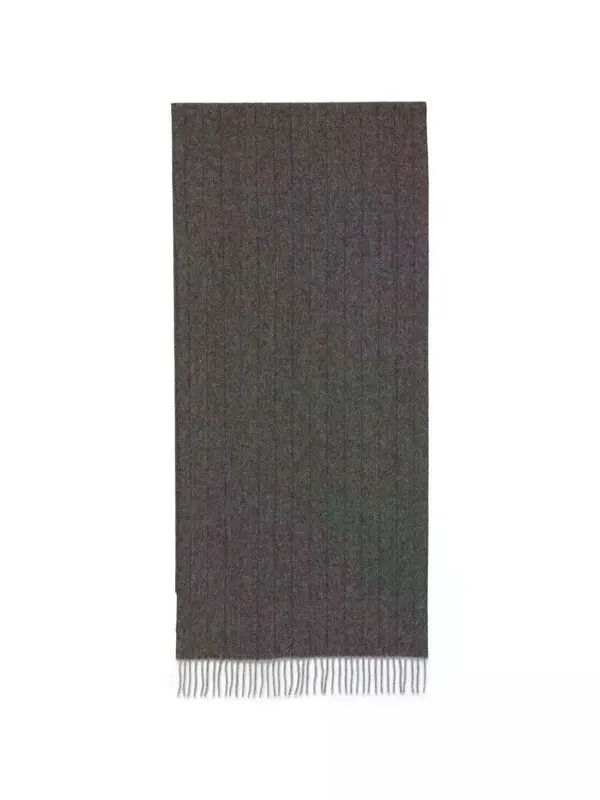 GRAN SASSO Herringbone Check Scarf - Brown