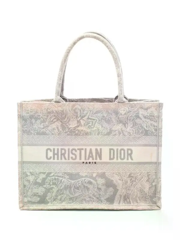 Dior 2000s Book Tote Canvas Tote Bag - Grey