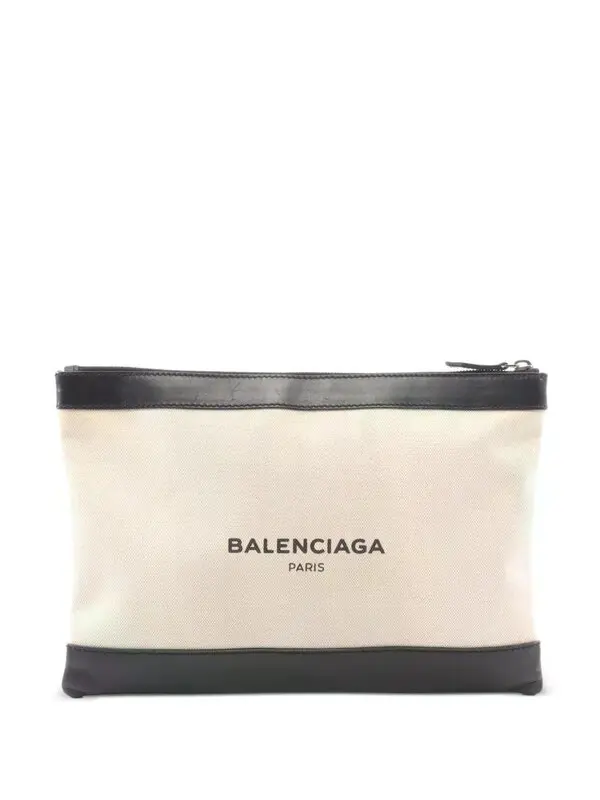 Balenciaga 2000s Clip Clutch Bag - Neutrals