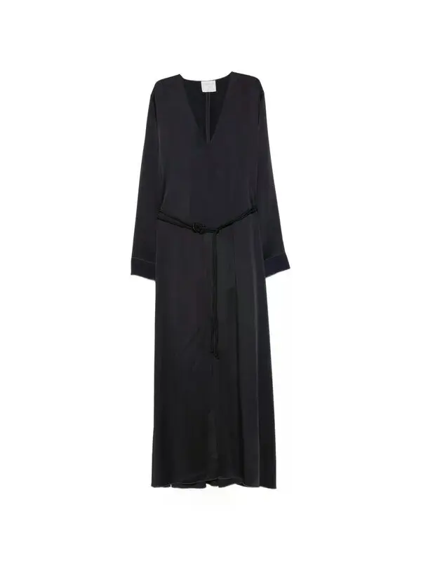 FORTE_FORTE Belted V-neck Maxi Dress