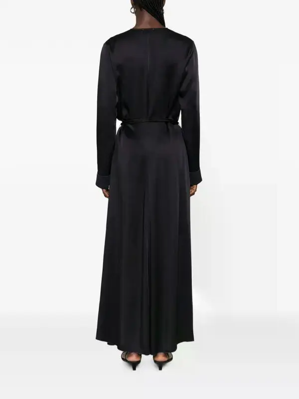 FORTE_FORTE Belted V-neck Maxi Dress