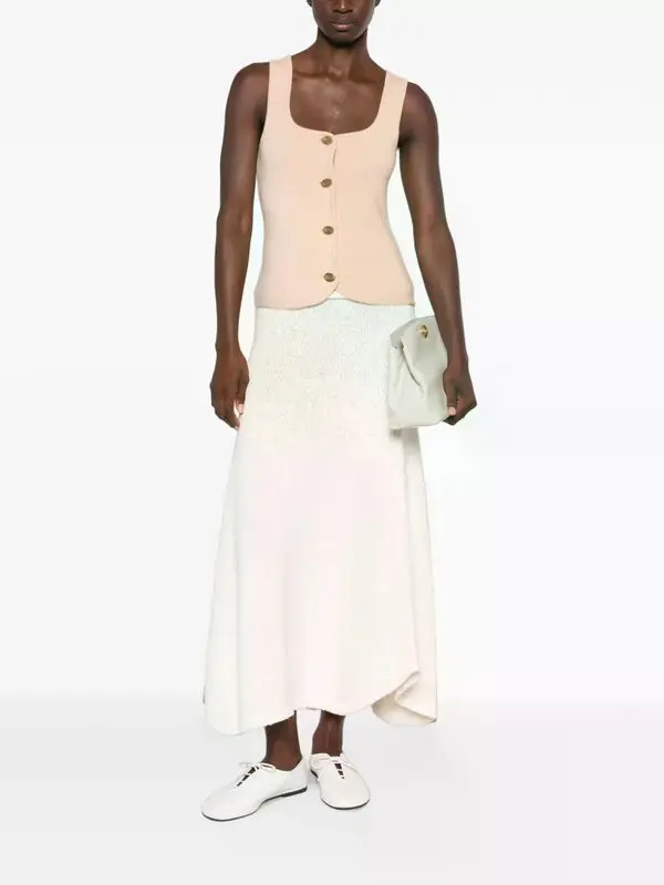 FORTE_FORTE Knitted Vest With Button Detail - Neutrals