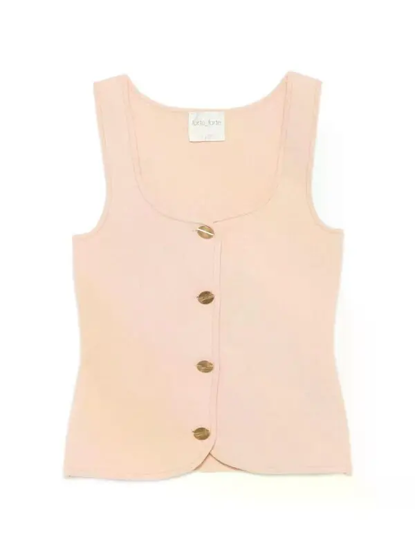 FORTE_FORTE Knitted Vest With Button Detail