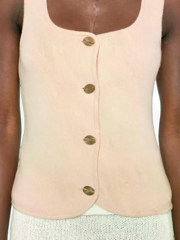FORTE_FORTE Knitted Vest With Button Detail
