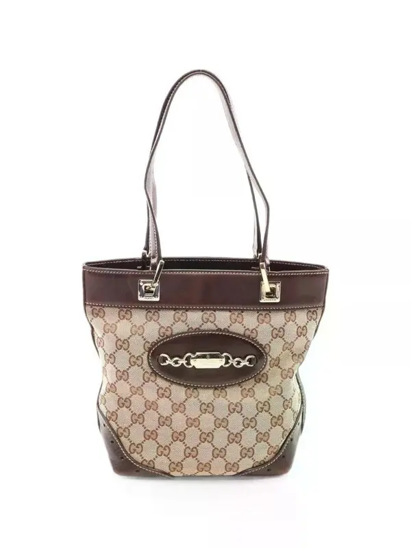 Gucci 2000s Logo-pattern Tote Bag - Brown