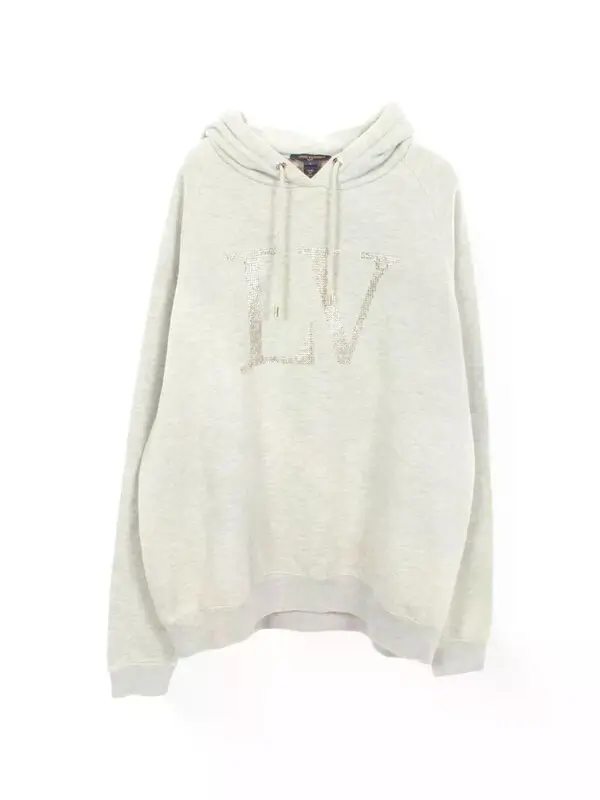 LOUIS VUITTON Rhinestone Logo Hoodie - Grey