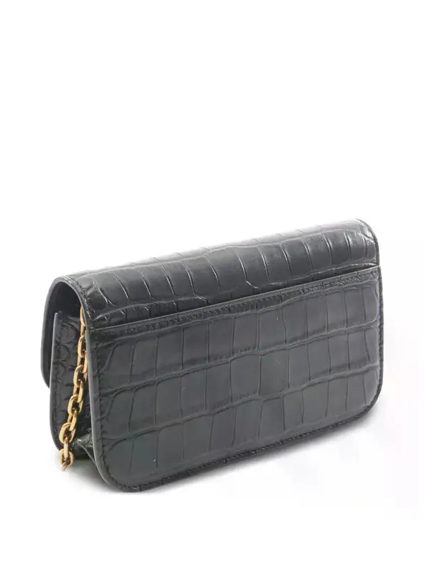 Balenciaga 2010s Gossip Croc-embossed Chain Wallet
