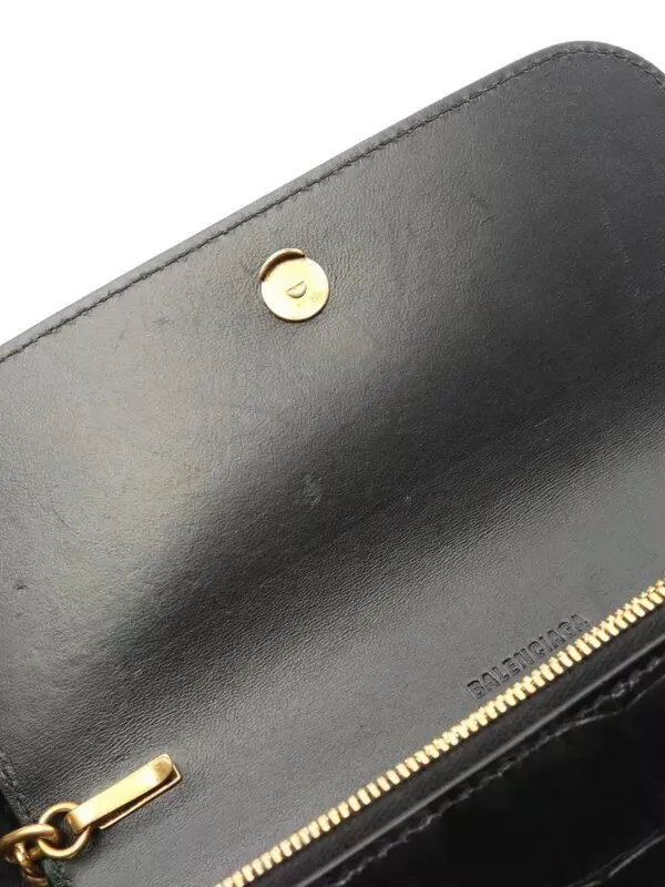 Balenciaga 2010s Gossip Croc-embossed Chain Wallet