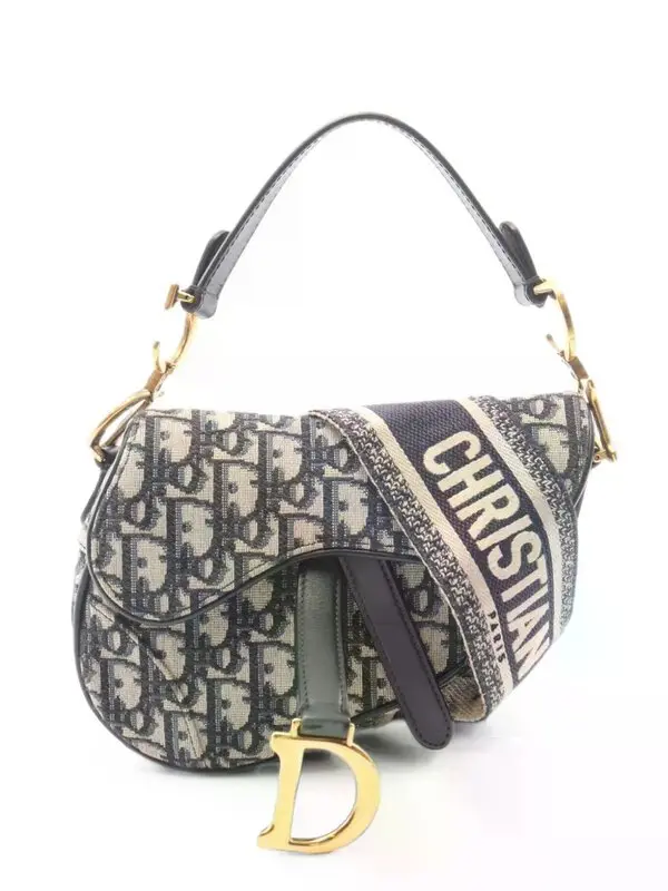 Dior 2010s Oblique Jacquard Saddle Handbag