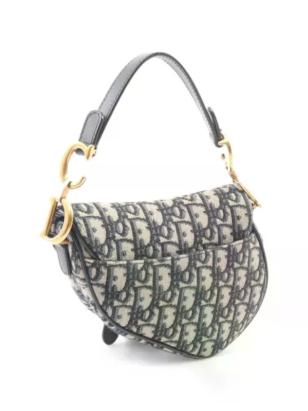 Dior 2010s Oblique Jacquard Saddle Handbag