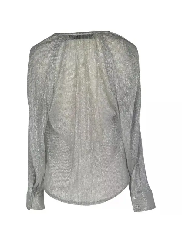 IRO PARIS Noumea V-neck Blouse With Metallic Finish And Buttoned Cuffs