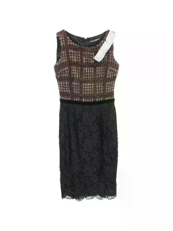 Dolce & Gabbana 2010s Tweed Lace Midi Dress