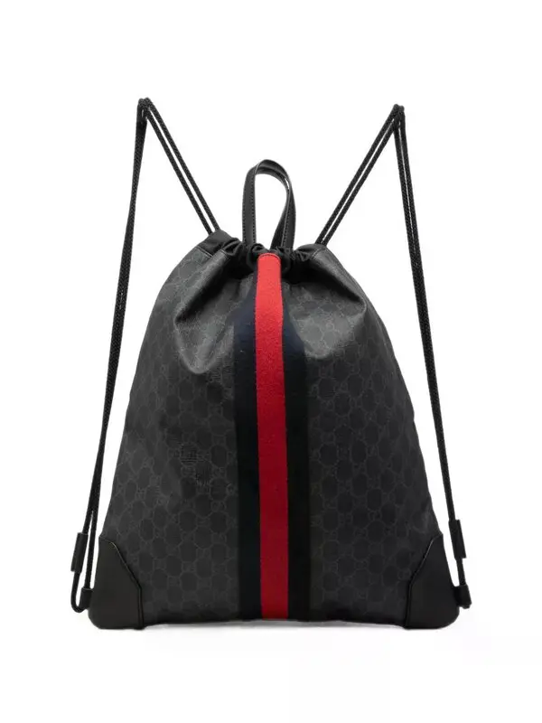 Gucci Gg Supreme Web Drawstring Backpack