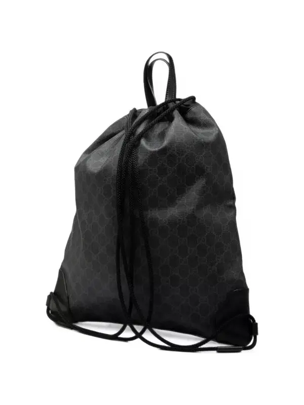 Gucci Gg Supreme Web Drawstring Backpack